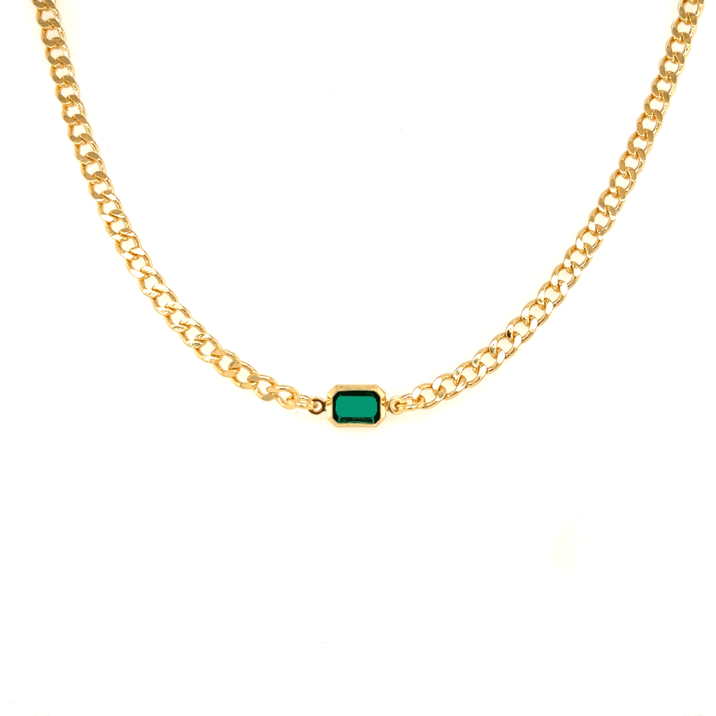 Gwen Gemstone Curb Necklace – MaLi Beads